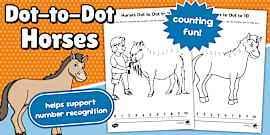 Chinese New Year: Horses Dot to Dot Count in 2s Activity