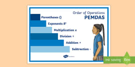 PEMDAS Order of Operations Poster