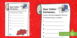 Letter to Father Christmas Template (teacher made) - Twinkl