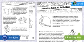 Grade 6 Physical Education Invasion Games Display Word Card