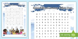 Human Rights Word Search (teacher made) - Twinkl