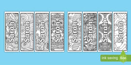 Aria Name Simple Colouring Bookmarks (teacher made) - Twinkl