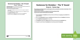 er Phonics Sentences Dictation Activity - Primary Resources