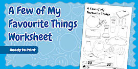 My Favorite Things Worksheet
