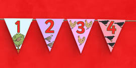 Christmas Number Bunting (teacher made) - Twinkl