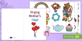 Print and Go Mothers Day Card and Writing Frame - Twinkl