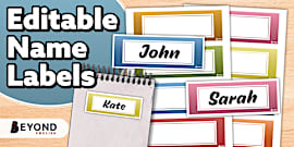 Small Editable Name Tags - Twinkl - KS1