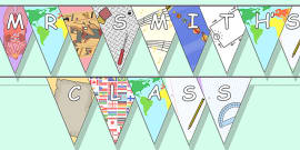 👉 Editable Patterned Kids Bunting | Bunting Template