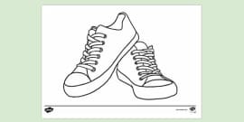 Shoe Trainer Colouring Sheet (teacher made) - Twinkl