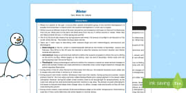 Snow Fact Sheet for Adults (Teacher-Made) - Twinkl