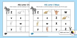 ASL Letter Maze A-Z Activity Pack (Teacher-Made) - Twinkl