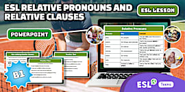 ESL Relative Pronouns and Relative Clauses Activity Sheet