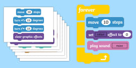 Coding 2D Shapes Using Scratch Challenge Cards - Computing