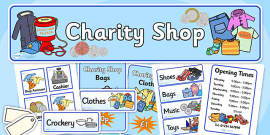 Charity Shops Role Play Labels