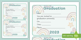 Editable Graduation Leavers Party Invitation Poster - Twinkl
