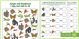 👉 Jungle-Themed Number Bonds Activity Sheet - Twinkl
