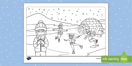 Cold Scene Colouring Page (teacher made) - Twinkl