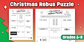 Fun Christmas Rebus Puzzle Cards Pack - Twinkl - Kids Puzzle