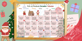 Christmas Advent Calendar PowerPoint | Acts of Kindness