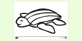 FREE! - Leatherback Sea Turtle Colouring Sheet - Twinkl