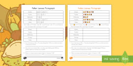 Fall Spin and Graph Worksheet / Worksheet (teacher made)