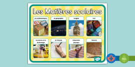 School Subjects In French - Flashcards (teacher made)