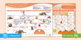 October Events Calendar 2023 (teacher made) - Twinkl