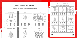 Christmas Syllables Sorting Activity (teacher made)