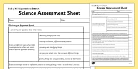 2014 National Curriculum Year 1 Science Assessment Individual