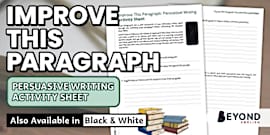 Persuasive Writing Upgrade Activity Sheet