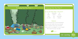 The Camping Trip: English Reading Exercise for KS1 - Twinkl