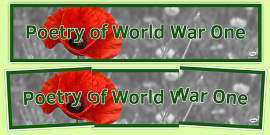 Poetry of World War One Display Letters (teacher made)