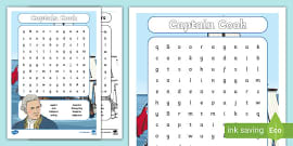 Captain James Cook Word Search (teacher made) - Twinkl