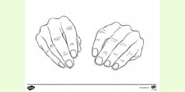 FREE! - Hands Up Colouring Sheet | Colouring Resources | Twinkl