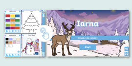 Fulgi de nea cad ușor – Desen de colorat iarna - Twinkl