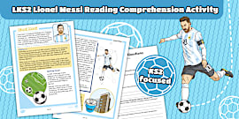 Fourth Grade Lionel Messi Reading Passage Comprehension Worksheet
