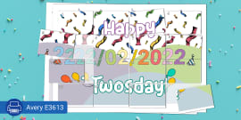 Twosday 22.2.22 - Make a Card - Sticker Activity - Twinkl