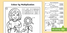 Plants and Growth Themed Mindfulness 2, 5 and 10 Times Tables Colour By