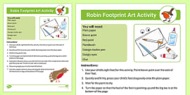 Robin Footprint Art Activity (Teacher-Made) - Twinkl