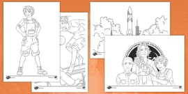 Tim Peake International Space Centre Colouring Sheet