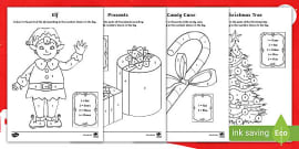 Elf-Themed Colour by Number Counting (teacher made) - Twinkl