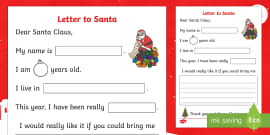 Santas Beard Letter Writing Template (teacher made)
