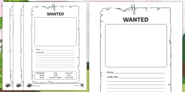 Character Wanted Poster Activity (teacher made)