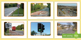 Road Safety Printable Road and Road Sign Pieces - Twinkl