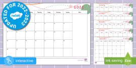 2022-2023 Month at a Glance Calendar (teacher made)