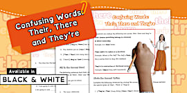 Their, There and They're Word Search,homophone word search