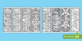 FREE! - Archie Mindfulness Name Colouring Bookmarks - Twinkl