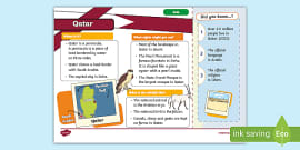 KS2 Qatar Fact Cards - Geography (teacher made) - Twinkl