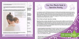 Managing Separation Anxiety (teacher made) - Twinkl