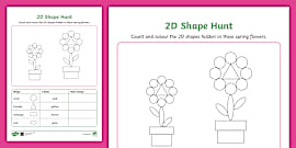 👉 Spring Colour by 2D Shape Activity | Twinkl
